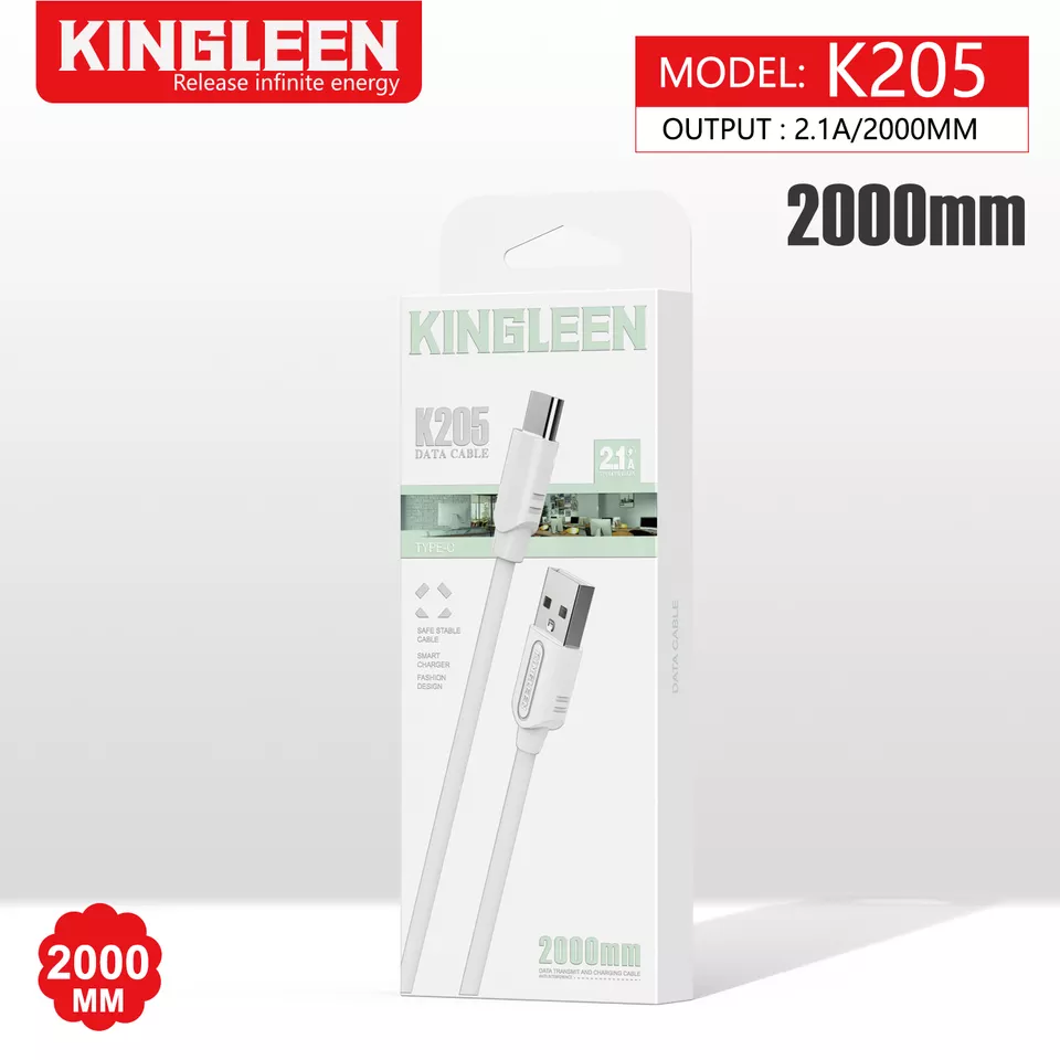 Kingleen Cable Tipo-C 2.1A para carga y datos 2 mt